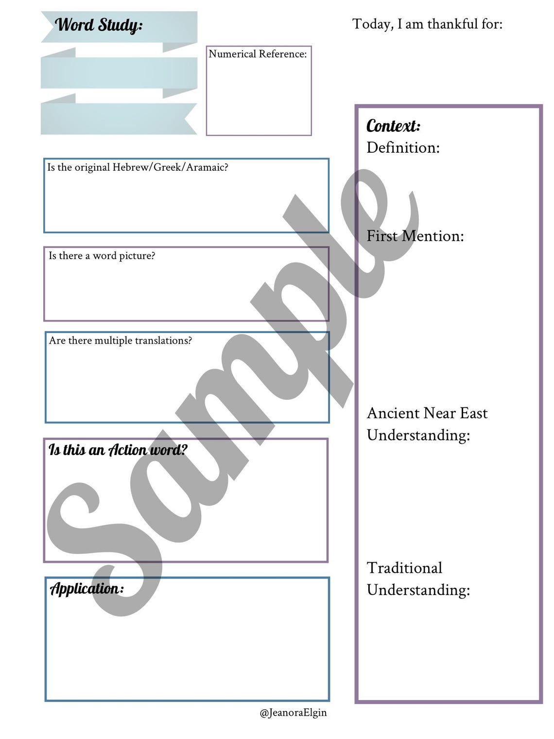 Biblical Word Study Notebook Journalling Digital Instant Download PDF ...
