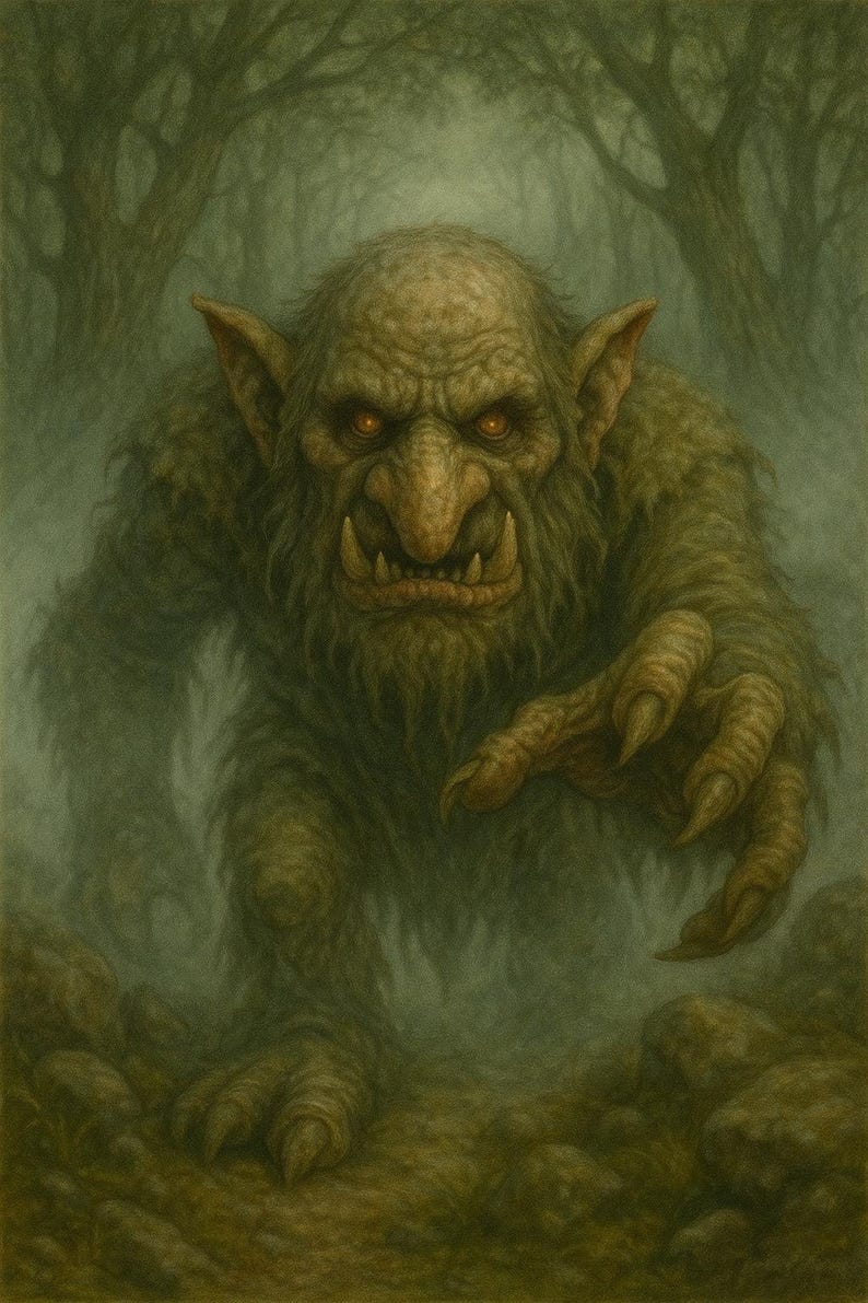 Dark Forest Troll – Nordic Mythology Horror Art, Scandinavian Creature ...