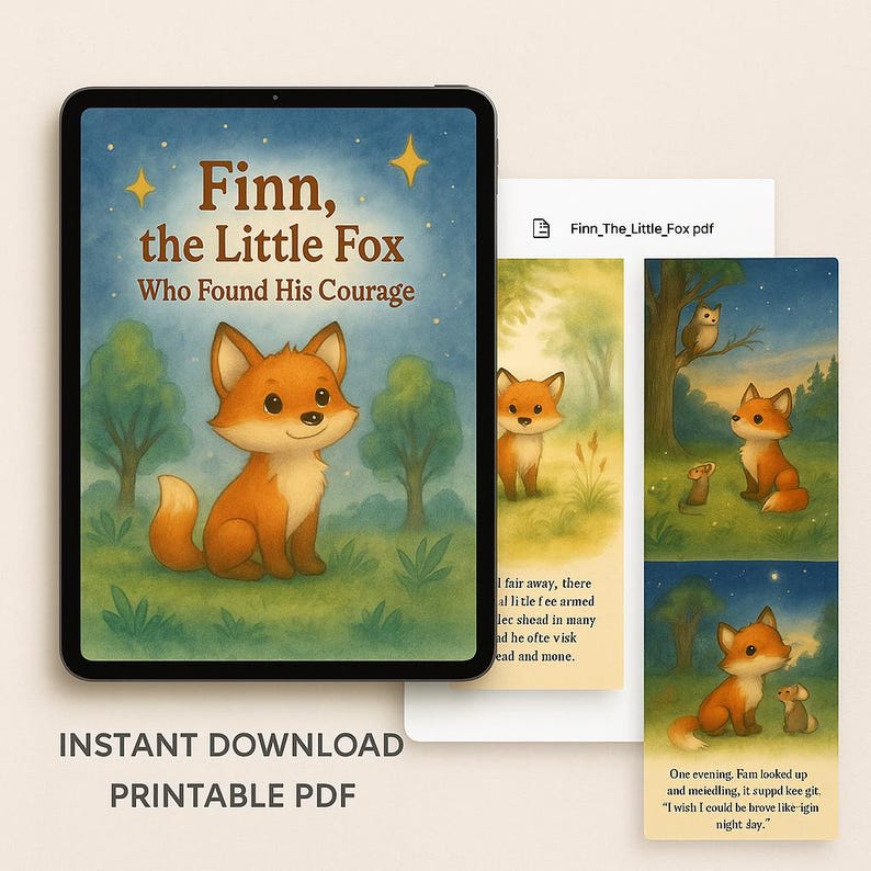 Printable Kids Ebook PDF – “finn the Little Fox” – Digital Children’s ...