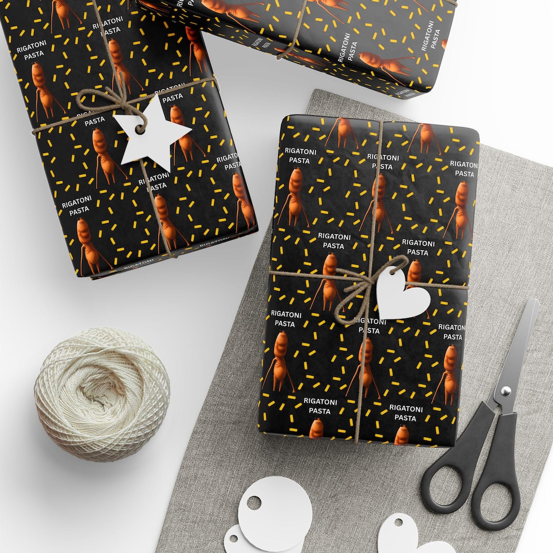 Marcus the Worm Wrapping Paper | Rigatoni Pasta Wrapping Paper | Robert ...