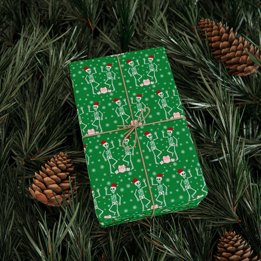 FDT Skeleton Anti-trump Christmas Wrapping Paper | Political Skeleton ...