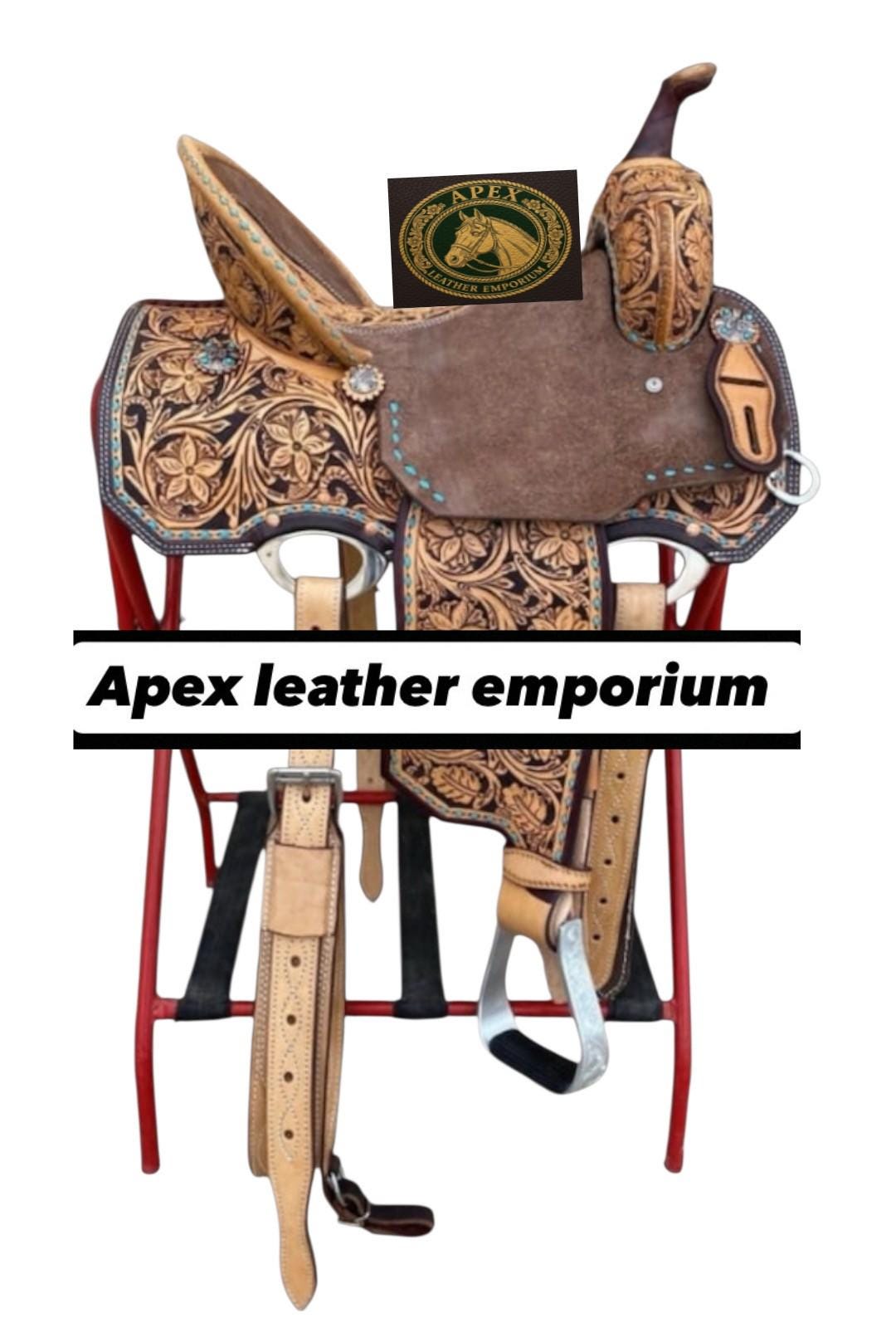 Western Barrel Buck Stich Racing Saddle & Tack With Matching, Headstall ...
