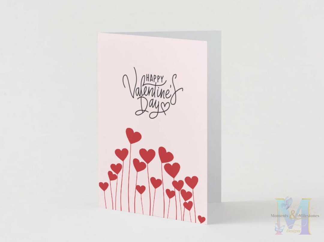 Modern Heart Valentine's Day Card Template | Canva Editable (digital ...