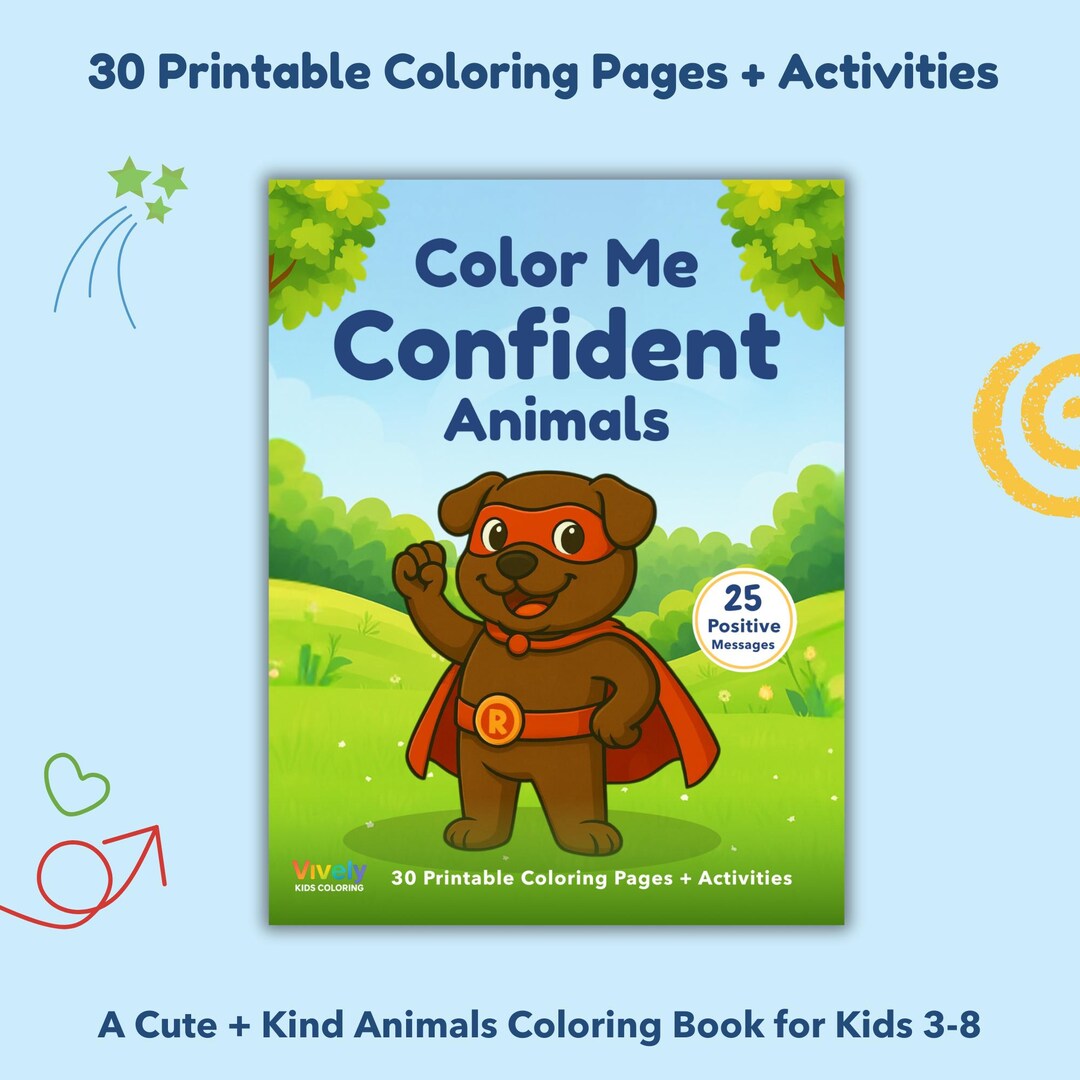 Printable Color Me Confident Animals Coloring Book - Etsy