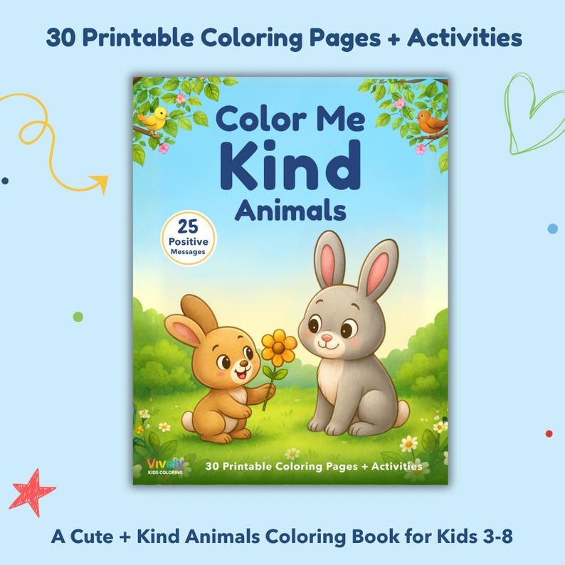 Printable Color Me Kind Animals Coloring Book - Etsy