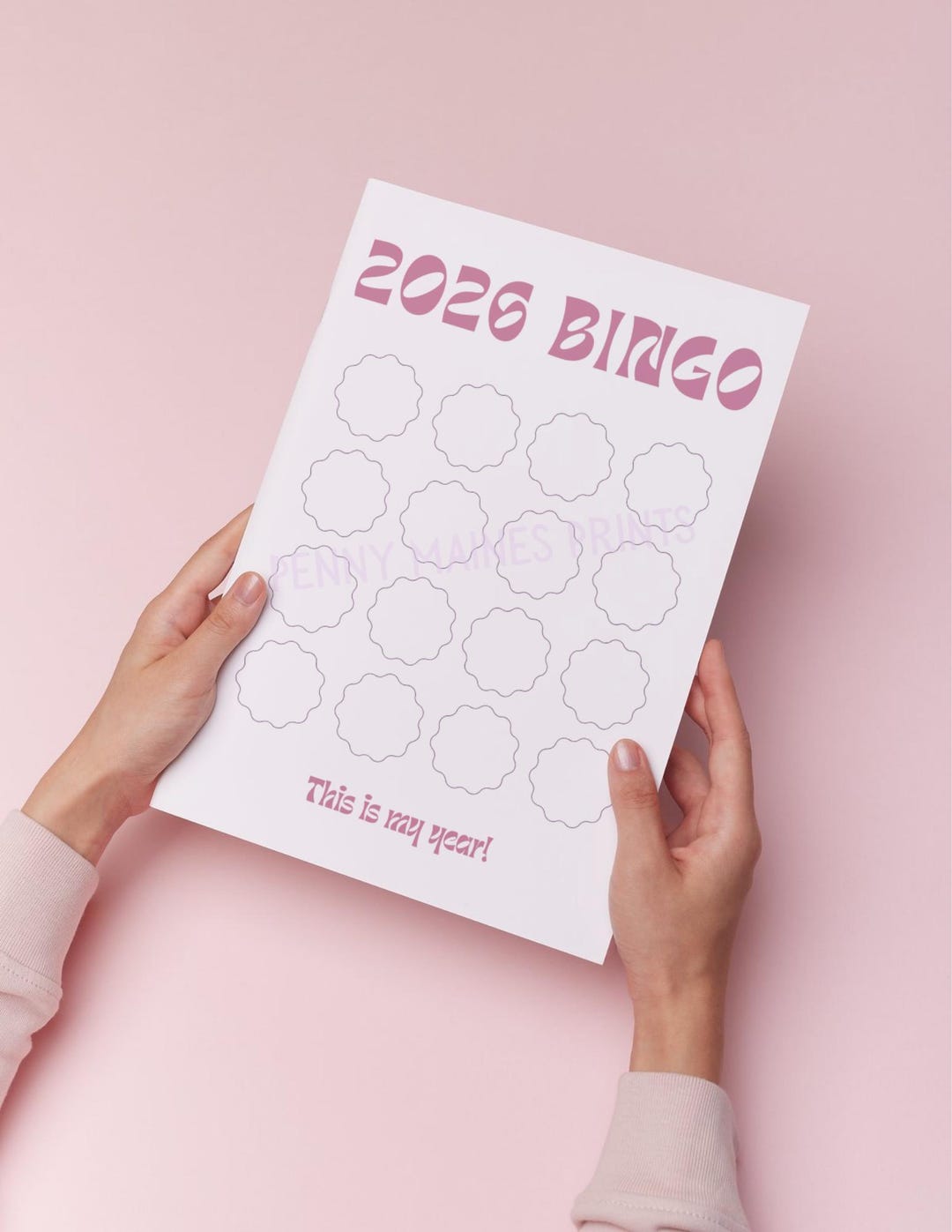 2026 Bingo Card, Pink - Instant Download - Etsy