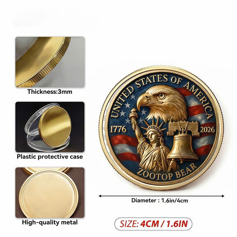 USA Constitution 250th Anniversary Coin, 1776-2026 Semiquincentennial ...