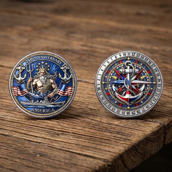 250th Navy Challenge Coin - Etsy