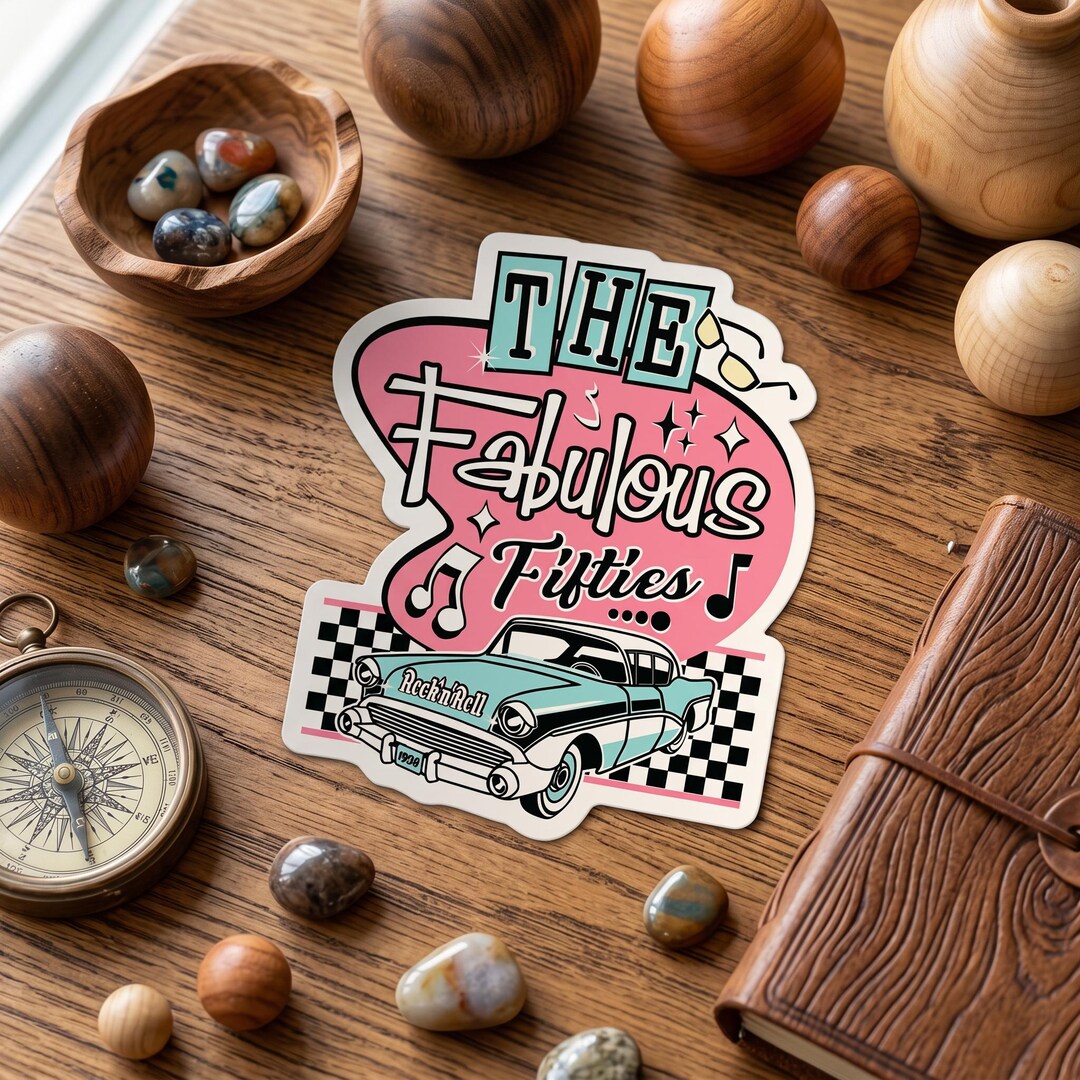 The Fabulous Fifties Retro Car Sticker, Vintage 1950s Rock N Roll Vinyl ...
