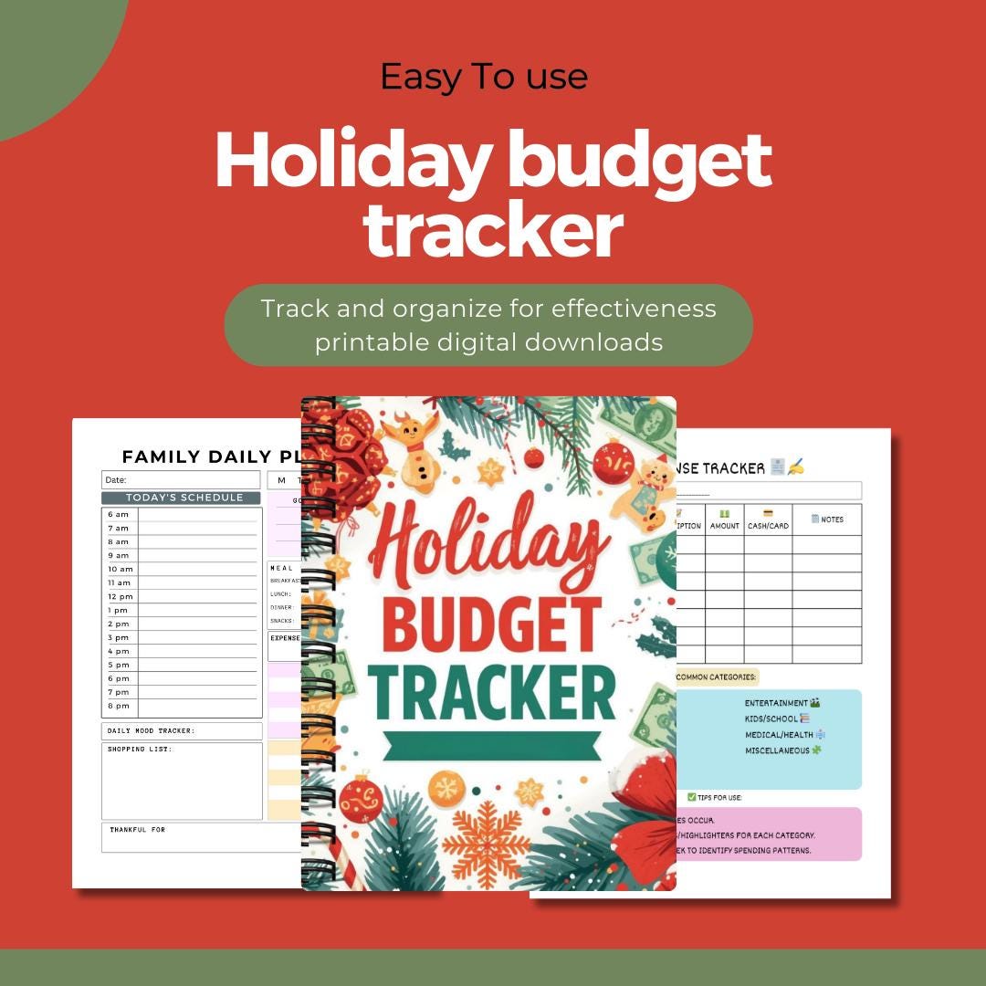 Holiday Budget Tracker | Printable Expense Planner (digital Download ...