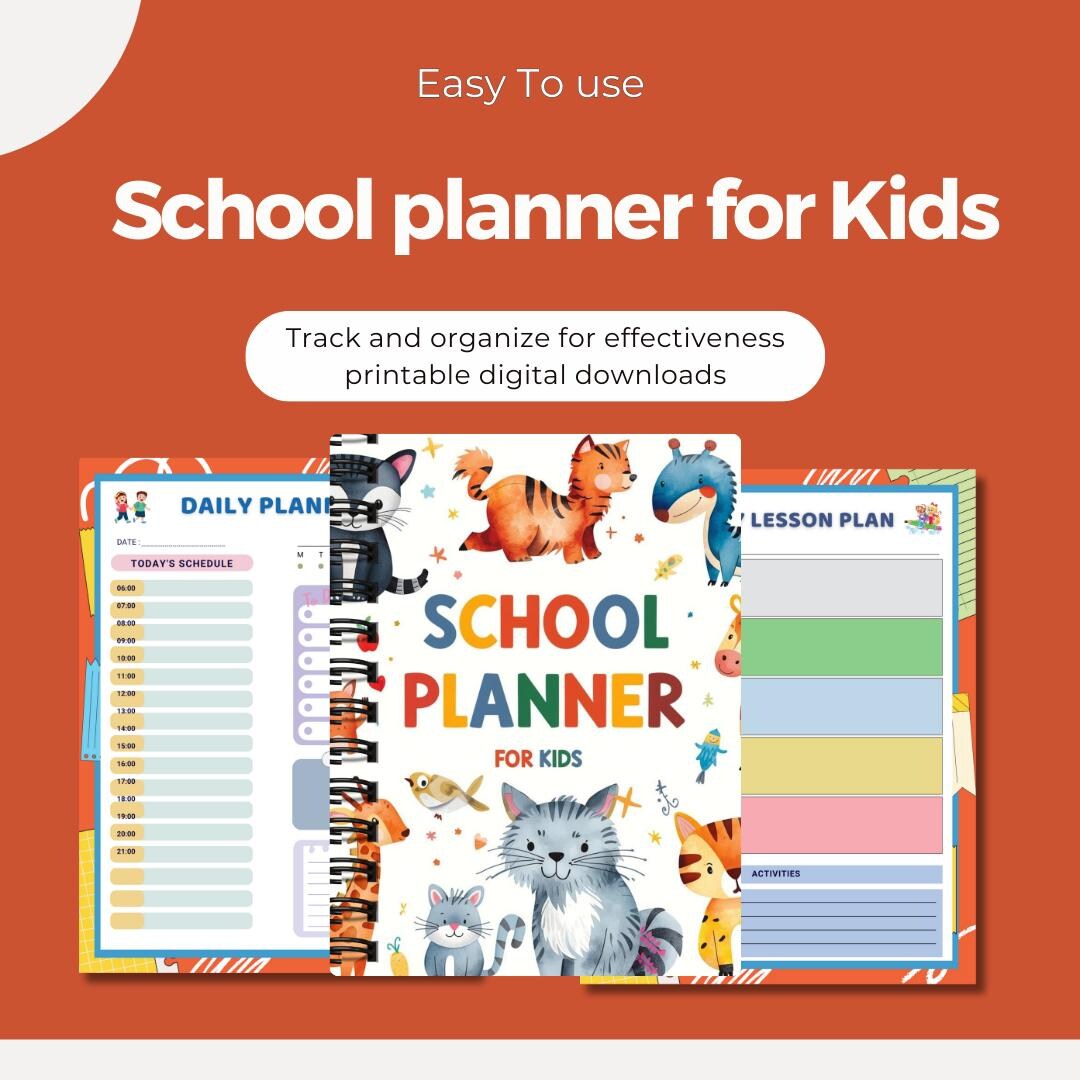 School Planner for Kids Printable Editable Student Planner Homework ...