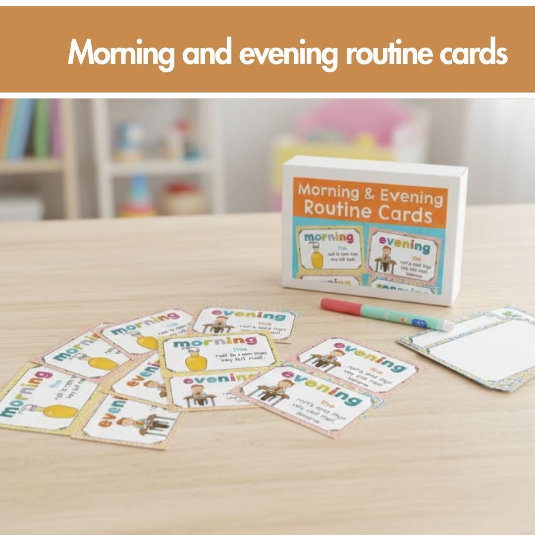 Morning & Evening Routine Cards Printable Editable Kids Daily Routine ...