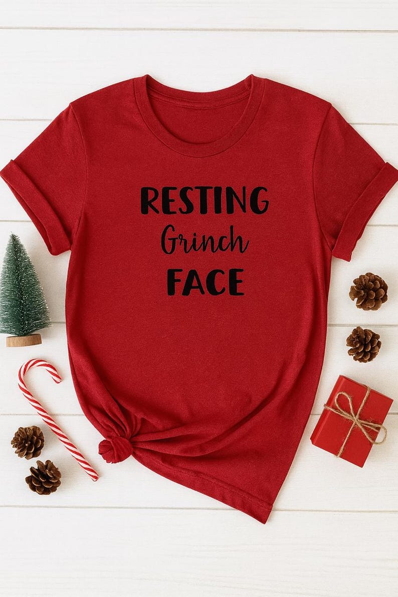 Resting Grinch Face | Funny Christmas Tee - Etsy