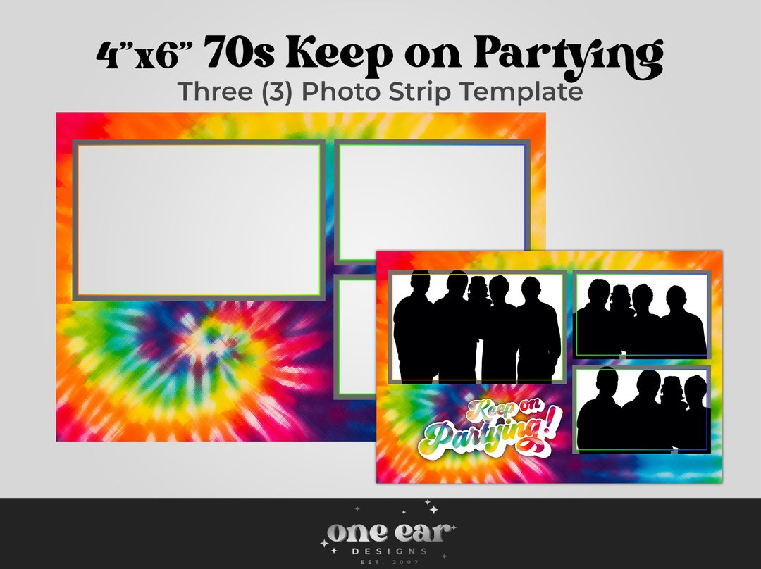 70s Keep on Partying - 4"x6" Photo Strip Template - Etsy