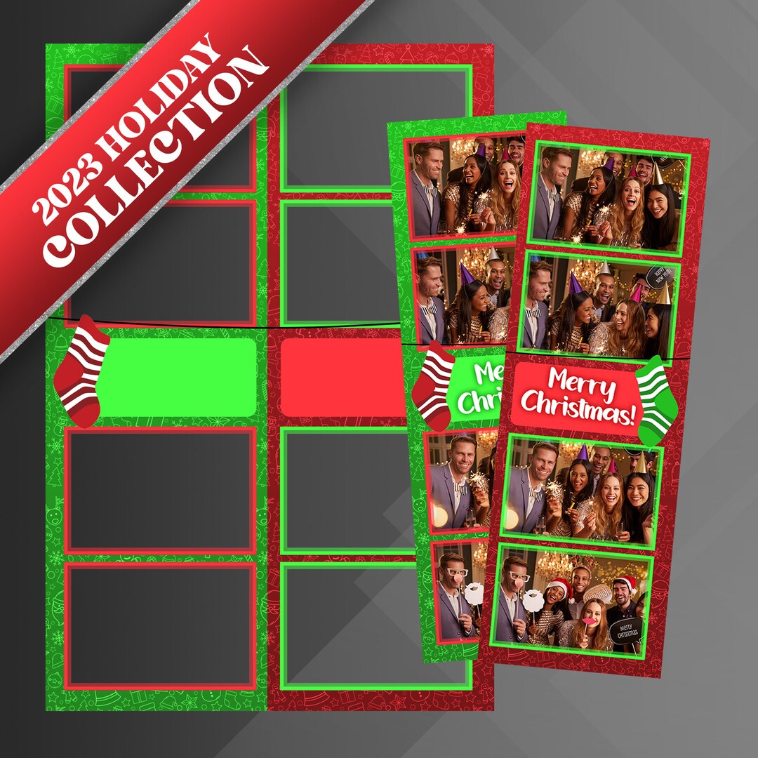 Print Strip Template Photo Booth Card Photo Strip Card Christmas ...