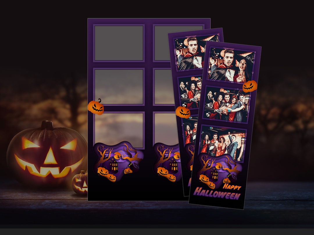 Spooky Halloween | Purple | 2"x6" Dual Photo Strip PNG Format - Etsy