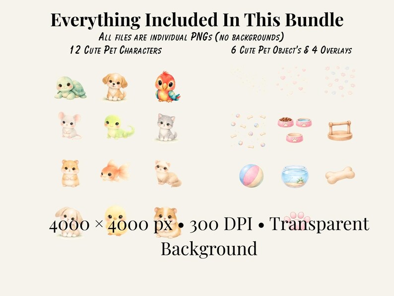 Watercolor Baby Pet Clipart Bundle, Pastel Animals Nursery Graphics ...