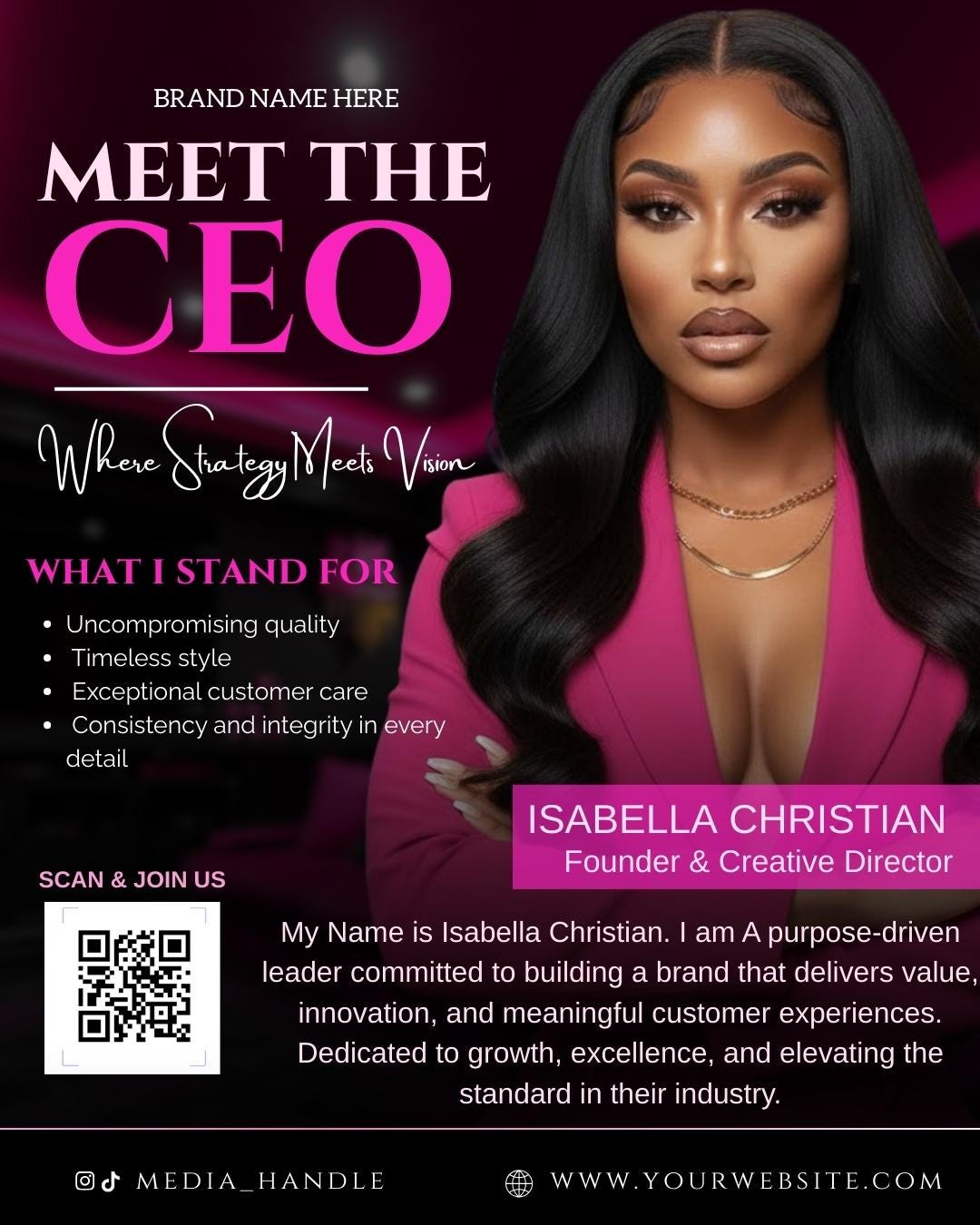 Editable Canva CEO Flyer Template | Meet the CEO Business Flyer, Social ...