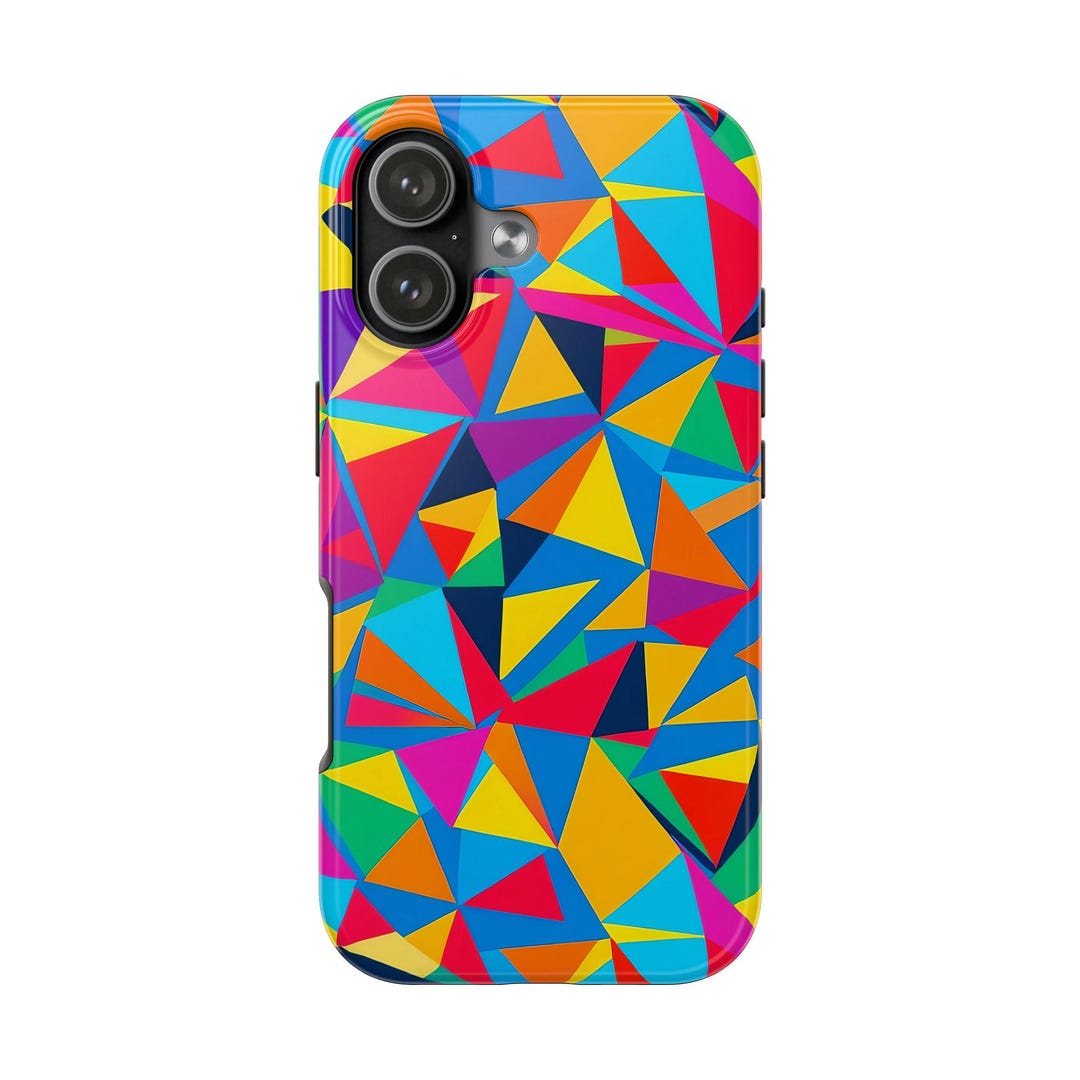 Colorful Geometric Triangle Pattern Phone Case - Etsy