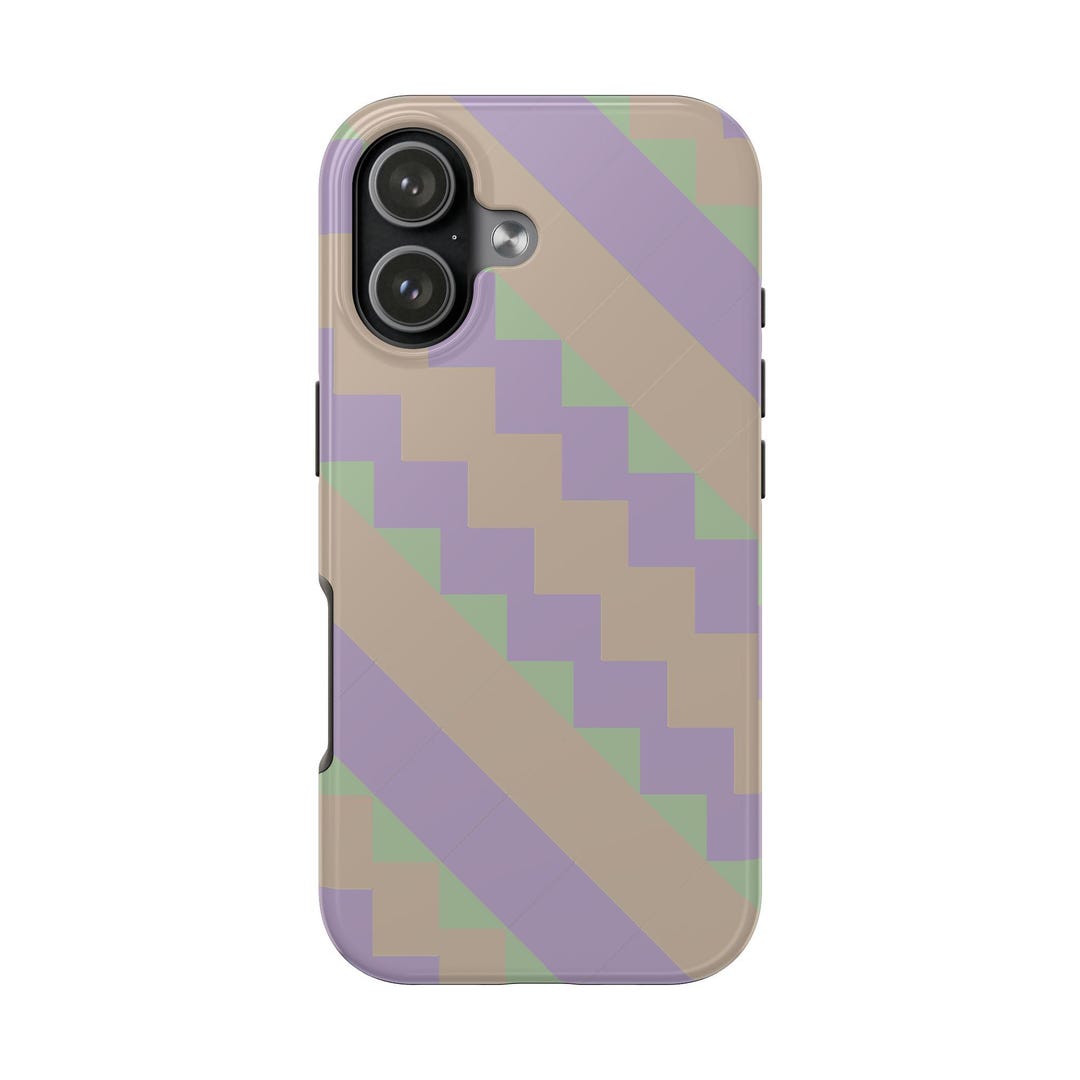 Muted Lavender Taupe Block Check Phone Case | Tough Phone Cases - Etsy