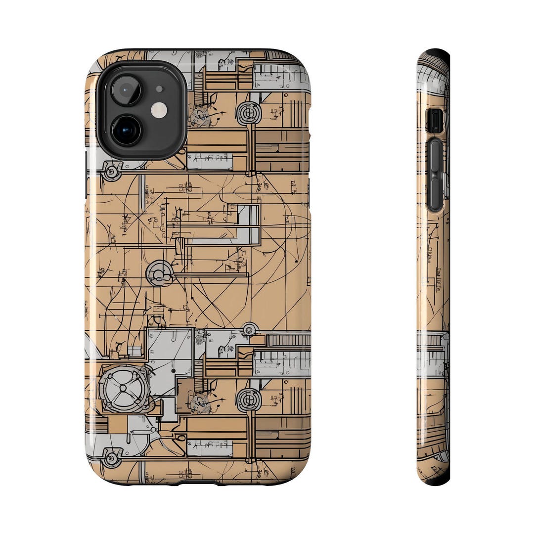Mechanical Blueprint Phone Case | Industrial Tech Schematic iPhone ...