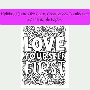Uplifting Quotes Coloring Bundle – 20 Printable Pages for Calm ...