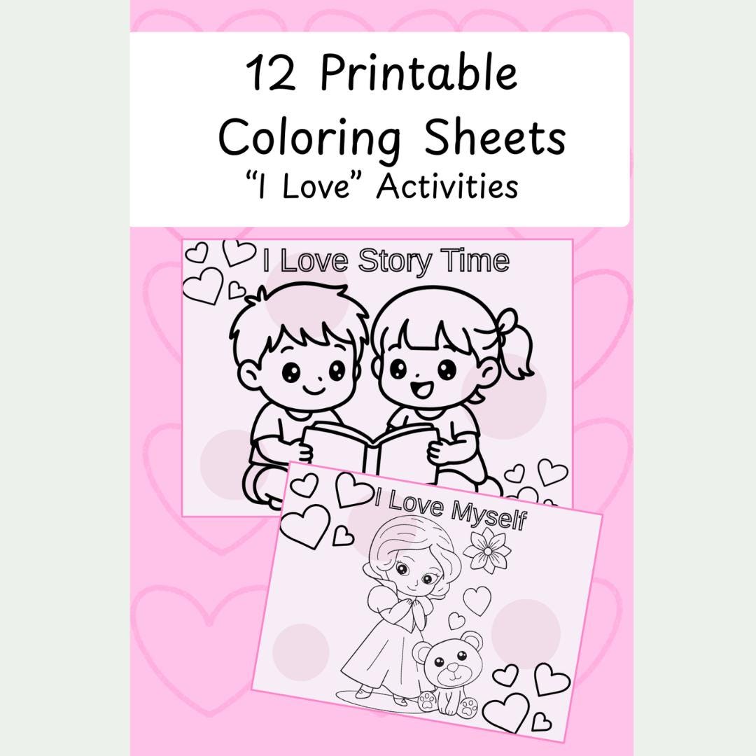 I Love Love-activity Coloring Pages for Kids-printable Positive Habits ...