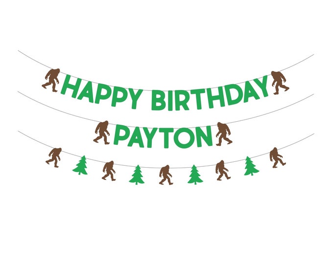 Bigfoot and Tree Garland, Sasquatch Party Decorations, Yetti, Bigfoot ...