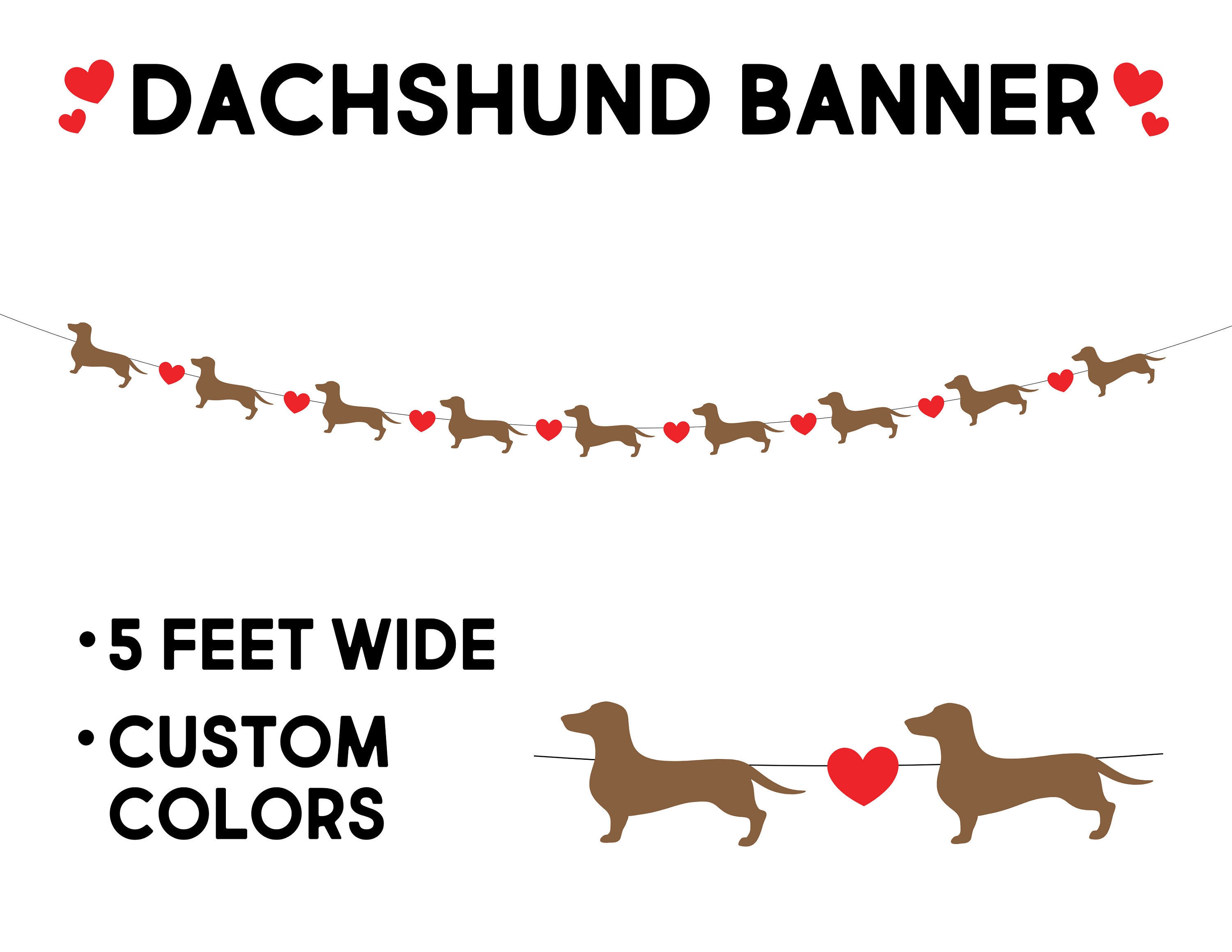 Dachshund Garland . Wiener Dog Banner . Doxie Party Decoration | Etsy