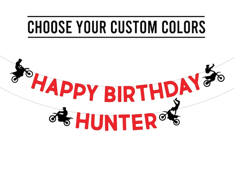 Custom Dirt Bike Birthday Banner . Dirt Bike Happy Birthday . | Etsy