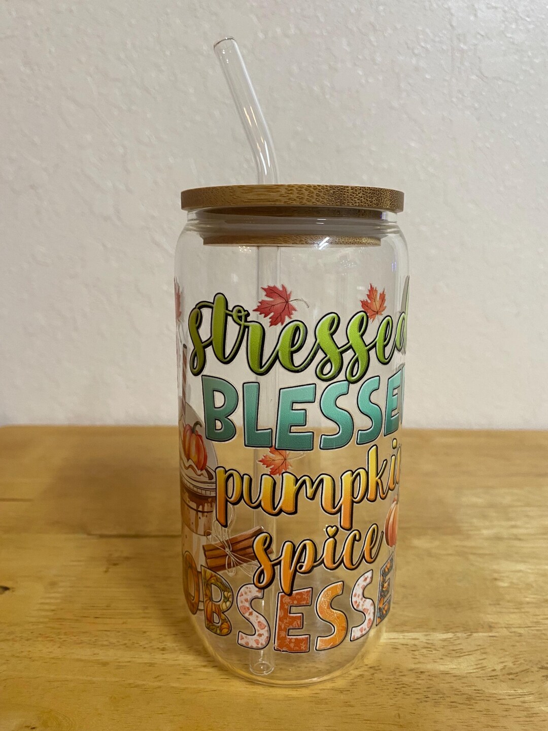 16 Oz Decorated Libby Glass Cup - Etsy