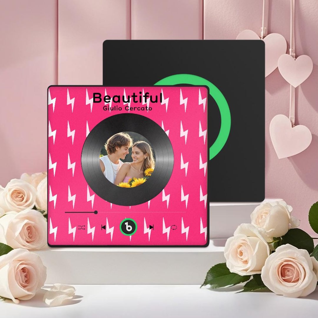 Fridgebeats Framed 4.0 Custom Photo Fridge Magnet With Pink Lightning ...