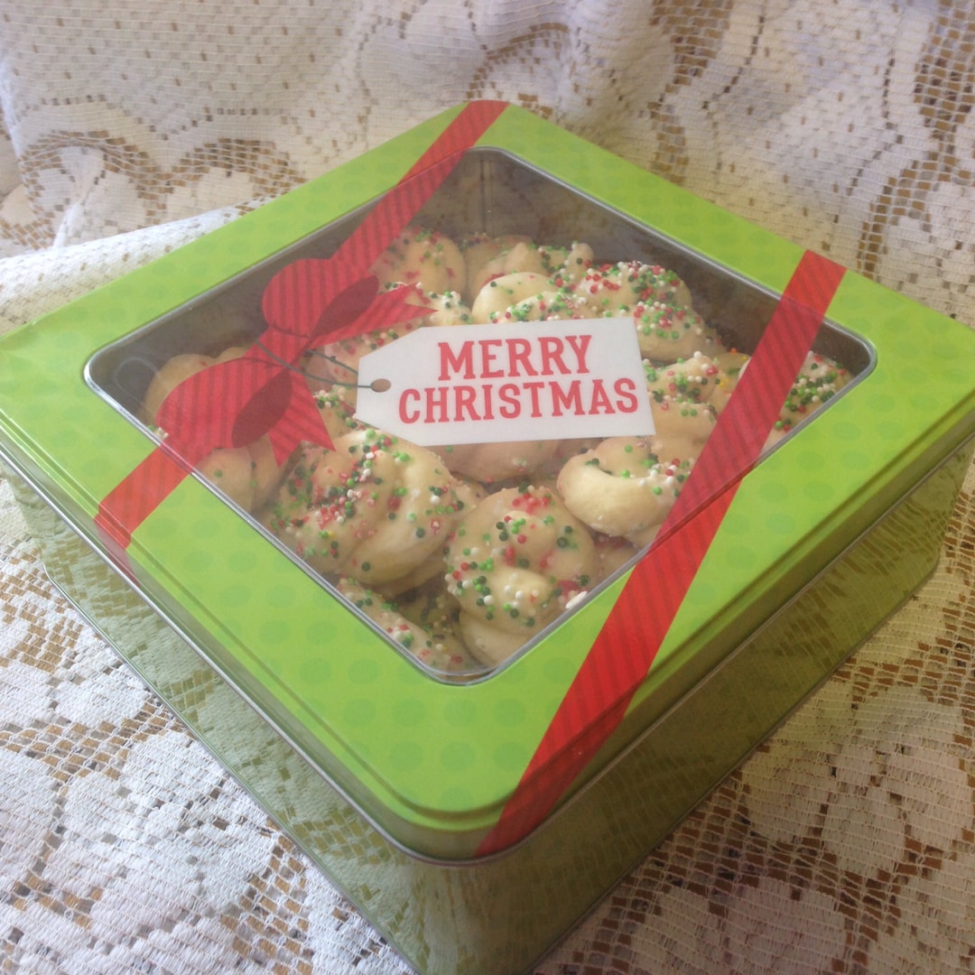 Christmas Tin of Cookies - Etsy