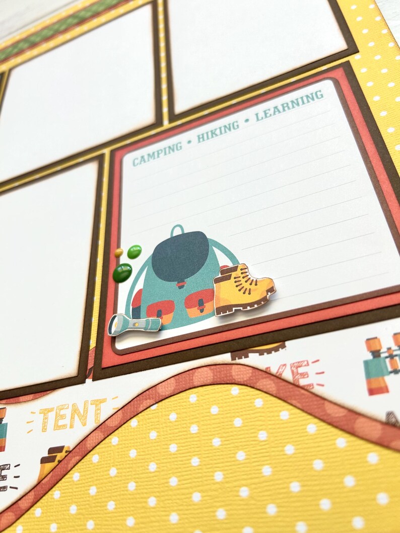 Summer Camp Premade 2 Page 12x12 Scrapbook Layout - Etsy