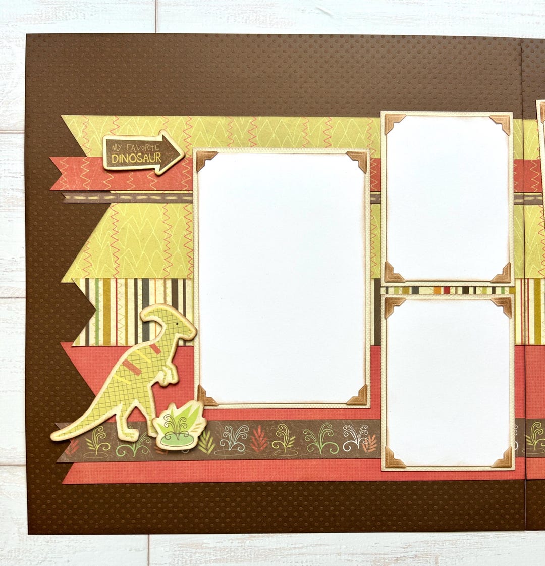 My Favorite Dinosaur Premade 2 Page 12x12 Scrapbook Layout - Etsy