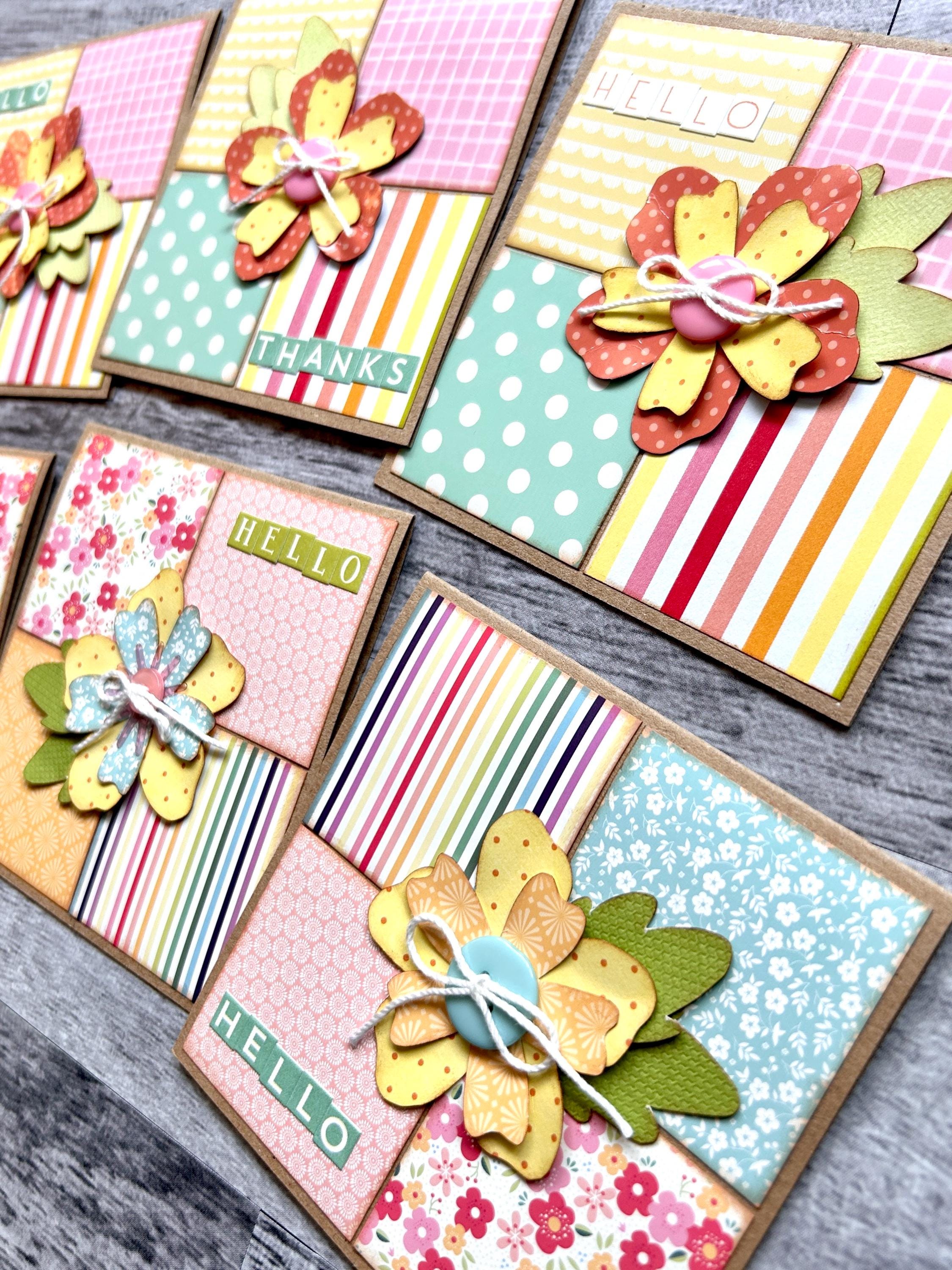 Set of 6 Square Floral Notecards With Envelopes - Etsy