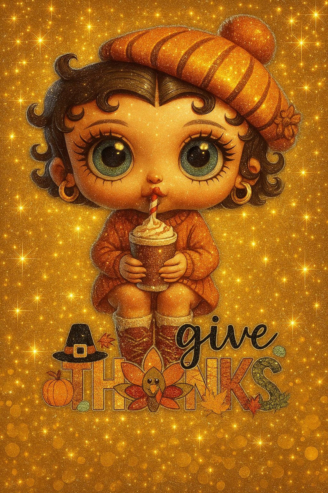 Fall Girl PNG, Cute Thanksgiving Clipart, Give Thanks Sublimation ...