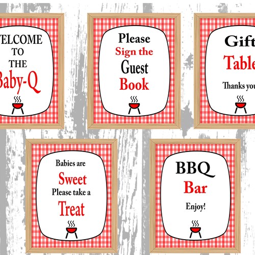 Baby-q Table Signs Pack DIY Printable Baby Shower Signs BBQ - Etsy