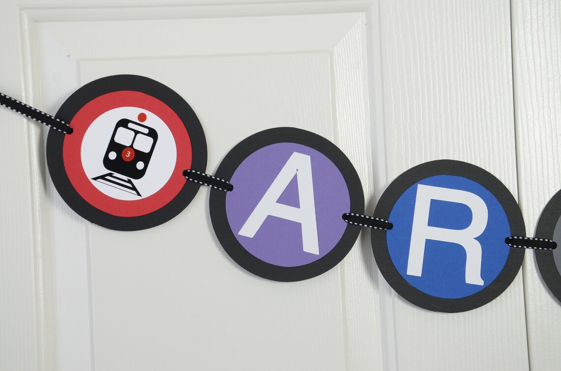 Subway Name Banner Subway Banner Subway Theme Purple | Etsy