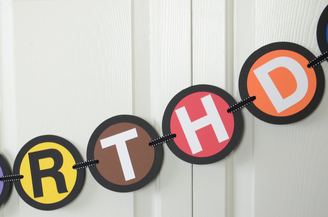 Happy Birthday Subway Banner – Colorful Train Theme Party Decor - Etsy