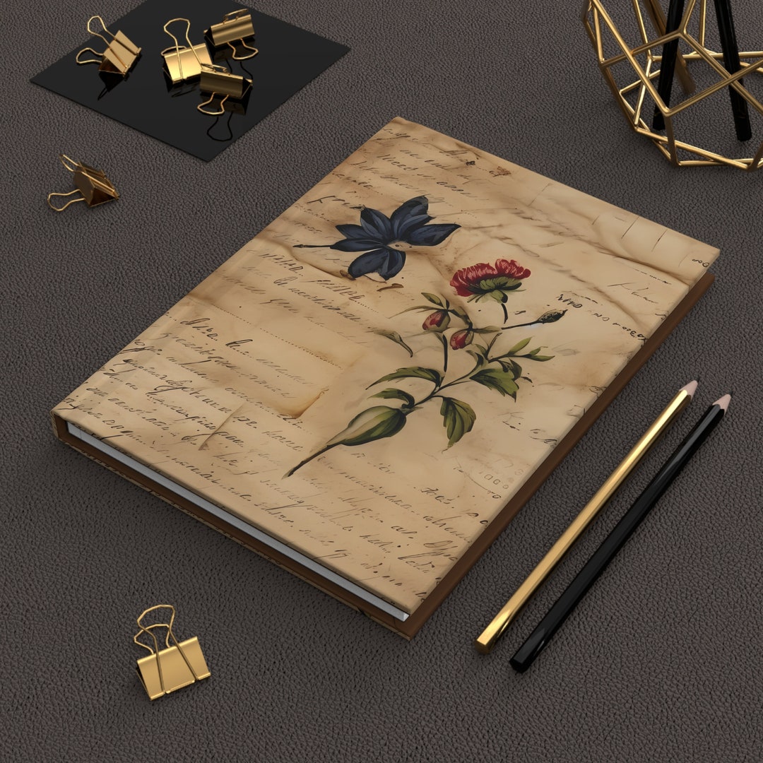 Vintage Old Paper Hardcover Journal/romantic Journal/vintage Art ...