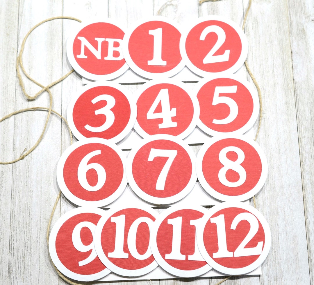 First Year Photo Banner in Red and White – Monthly Baby Pictures - Etsy