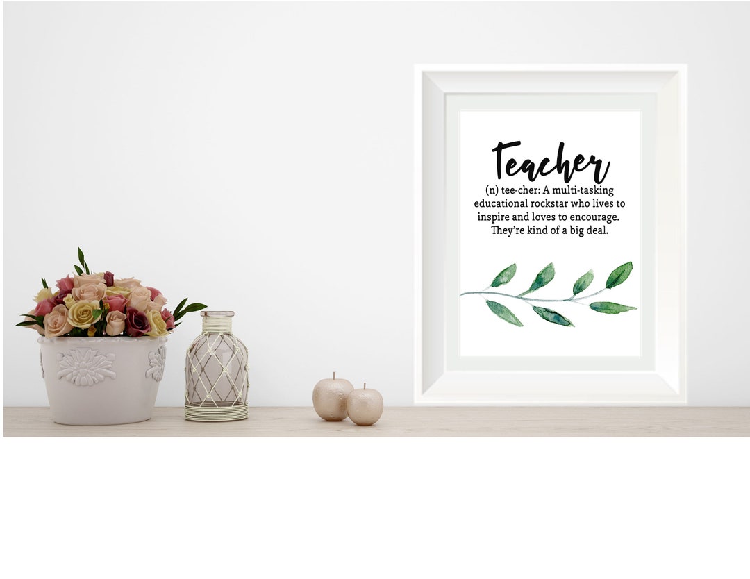 Teacher Appreciation Gift Sign, Printable Instant Download, Greenery ...