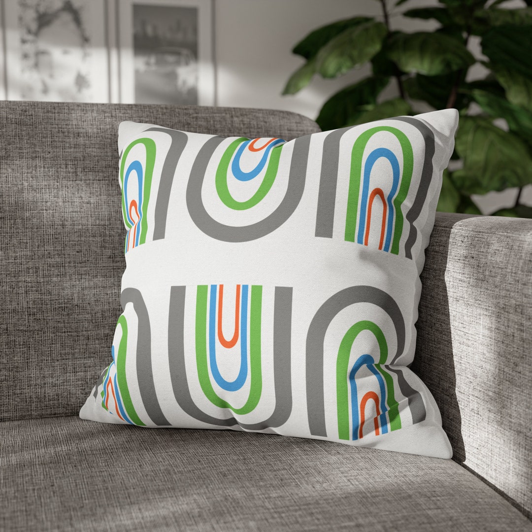 Modern Rainbow Pillowcase/spun Polyester Square Pillowcase/artistic ...