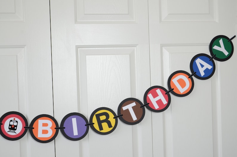 Happy Birthday Subway Banner – Colorful Train Theme Party Decor - Etsy
