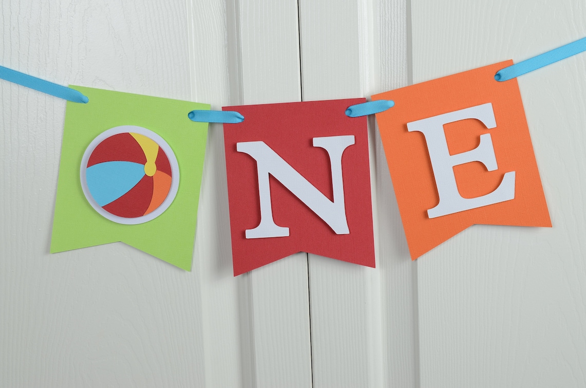 Beach Ball ONE Banner Beach Ball Birthday 1st Birthday - Etsy