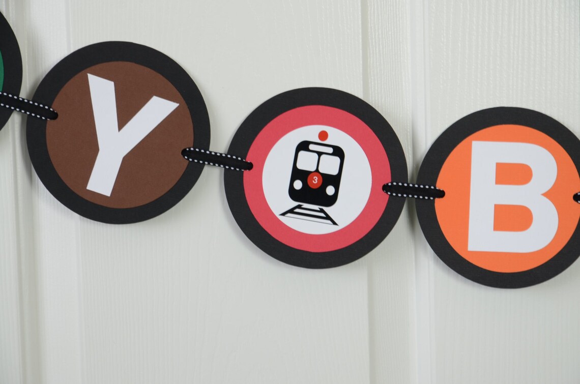 Subway Happy Birthday Banner Subway Banner Subway Theme - Etsy