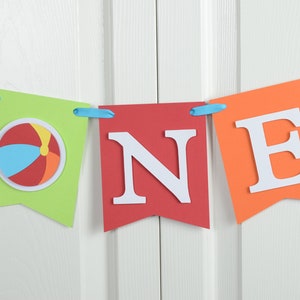 Beach Ball ONE Banner, Beach Ball Birthday, 1st Birthday Banner, Beach ...