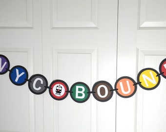 Subway Name Banner, Subway Banner, Subway Theme, Purple, Green, Yellow ...