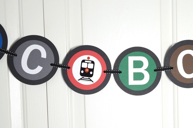 Subway Name Banner, Subway Banner, Subway Theme, Purple, Green, Orange ...